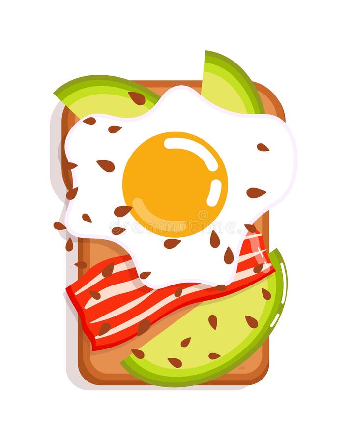 Sandwich With Fried Egg Fast Food Isolated On White Stock Vector
