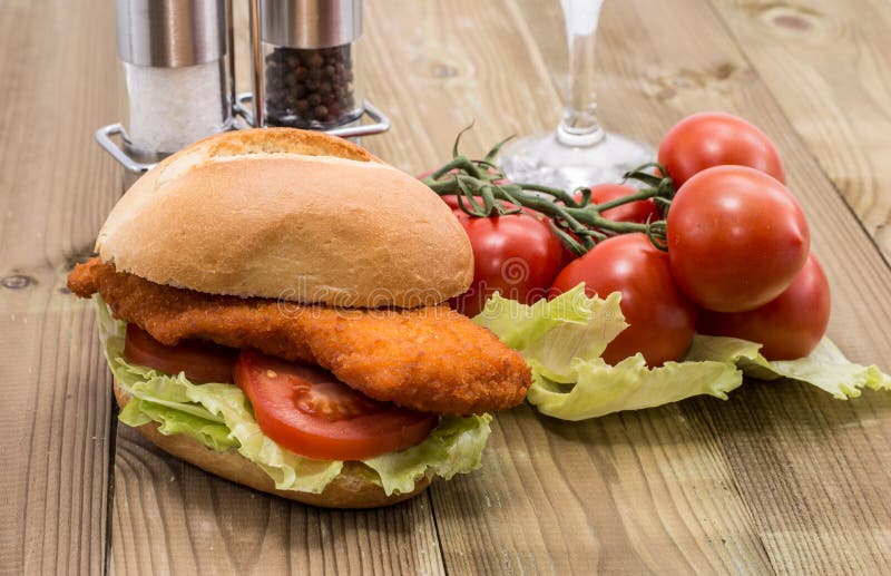 Sandwich with fried meat stock photo. Image of healthy - 26027608