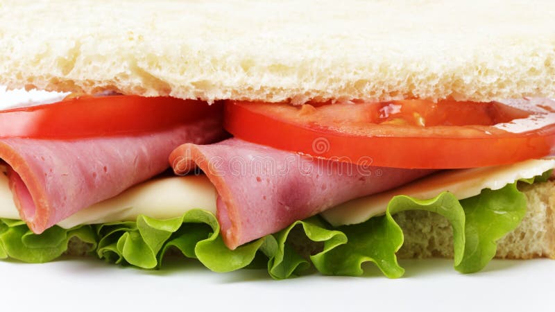 Triangle Sandwich with Ham, Cheese and Vegetables Stock Image - Image ...