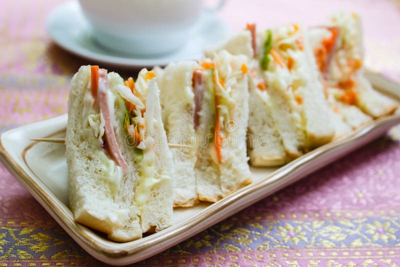 Sandwich with ham. stock image. Image of closeup, nutrition - 70683557