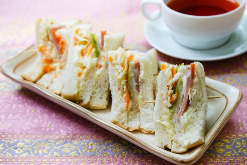 Sandwich with ham. stock image. Image of spry, closeup - 70683569