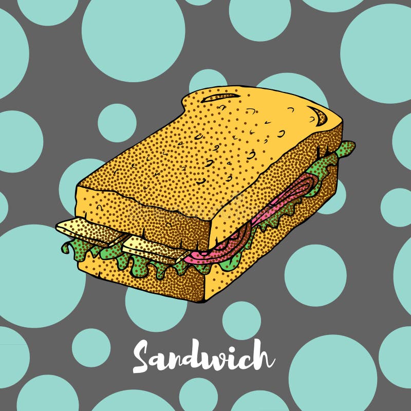 Sandwich Hand Drawing Sketch. Great for Restaurant Menu or Banner Stock ...
