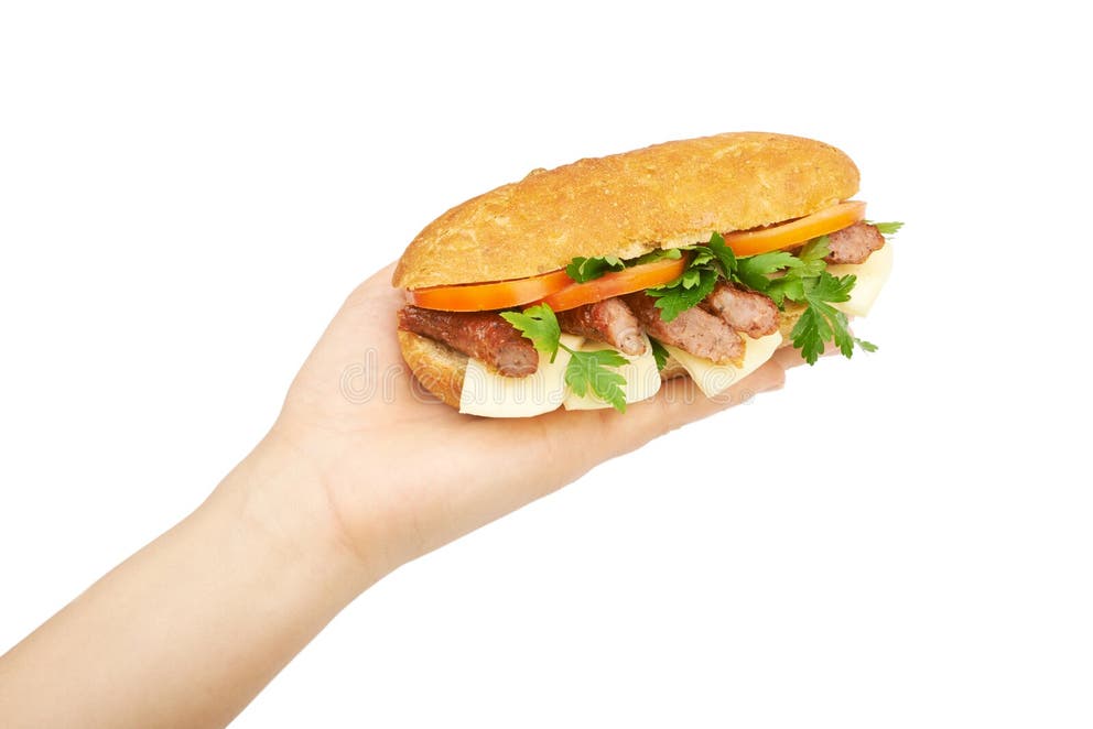 Sandwich in hand stock image. Image of breakfast, cereals - 60059267