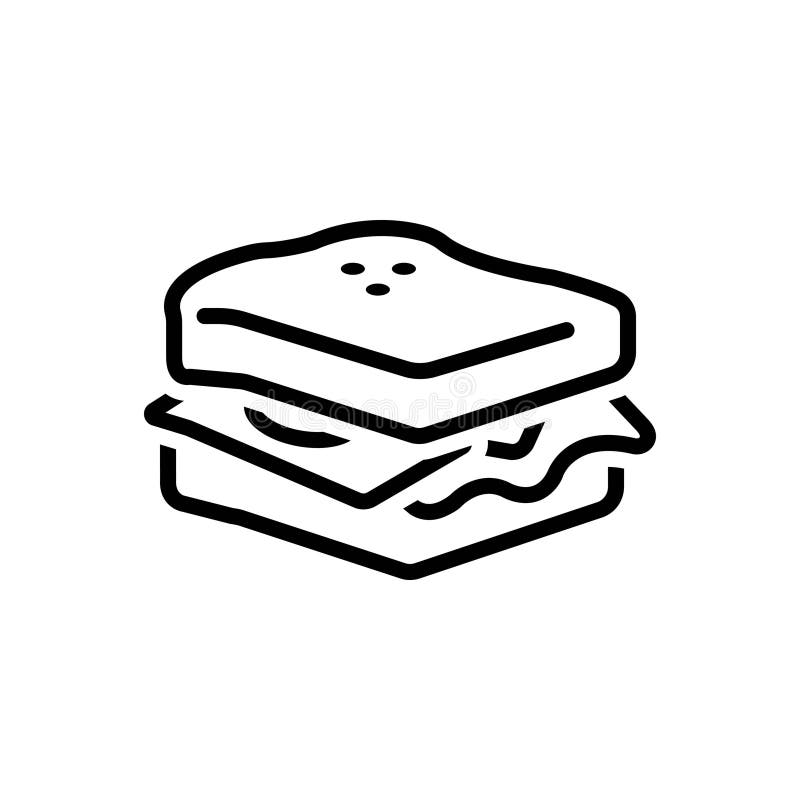 Black Line Icon for Sandwich, Bread and Healthy Stock Illustration ...