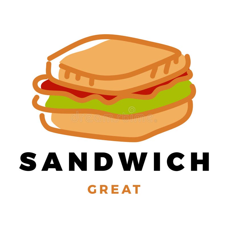 Sandwich Icon Logo Design Template Stock Vector - Illustration of ...