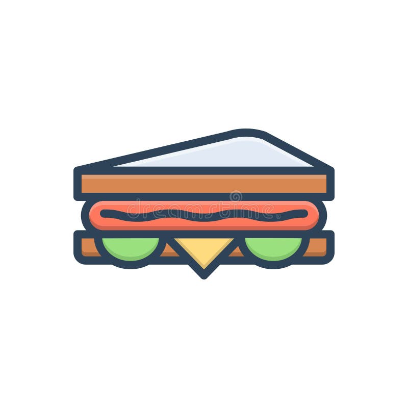 Color Illustration Icon for Sandwich, Lunch and Bread Stock ...