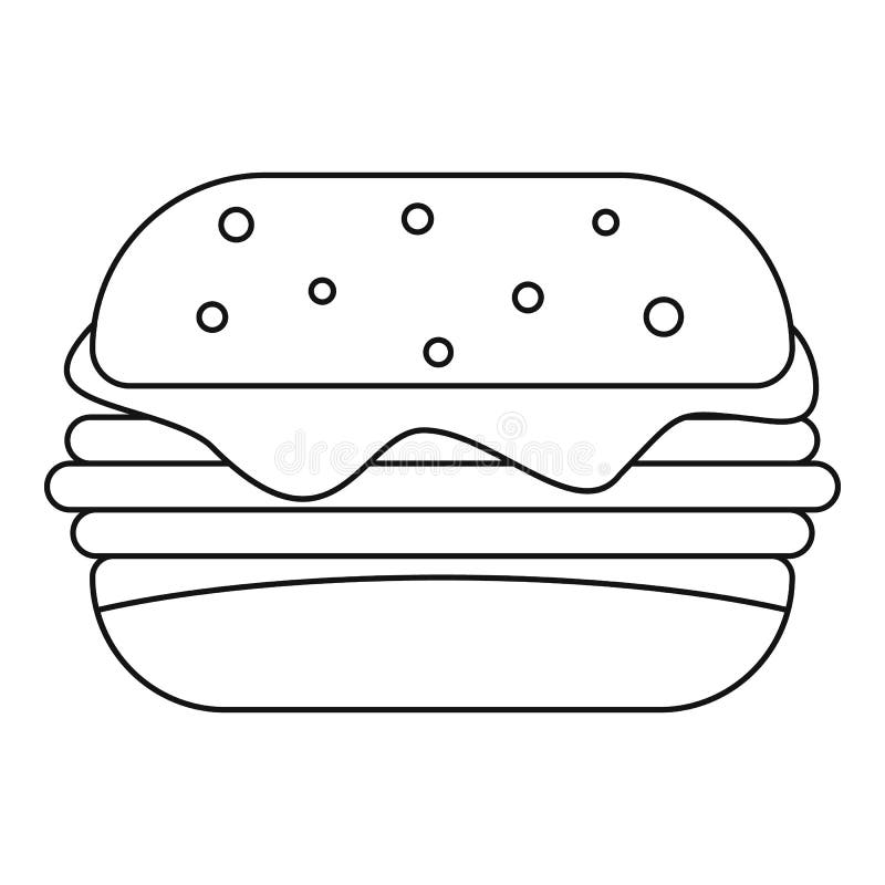 Sandwich Icon, Outline Style Stock Vector - Illustration of lettuce ...