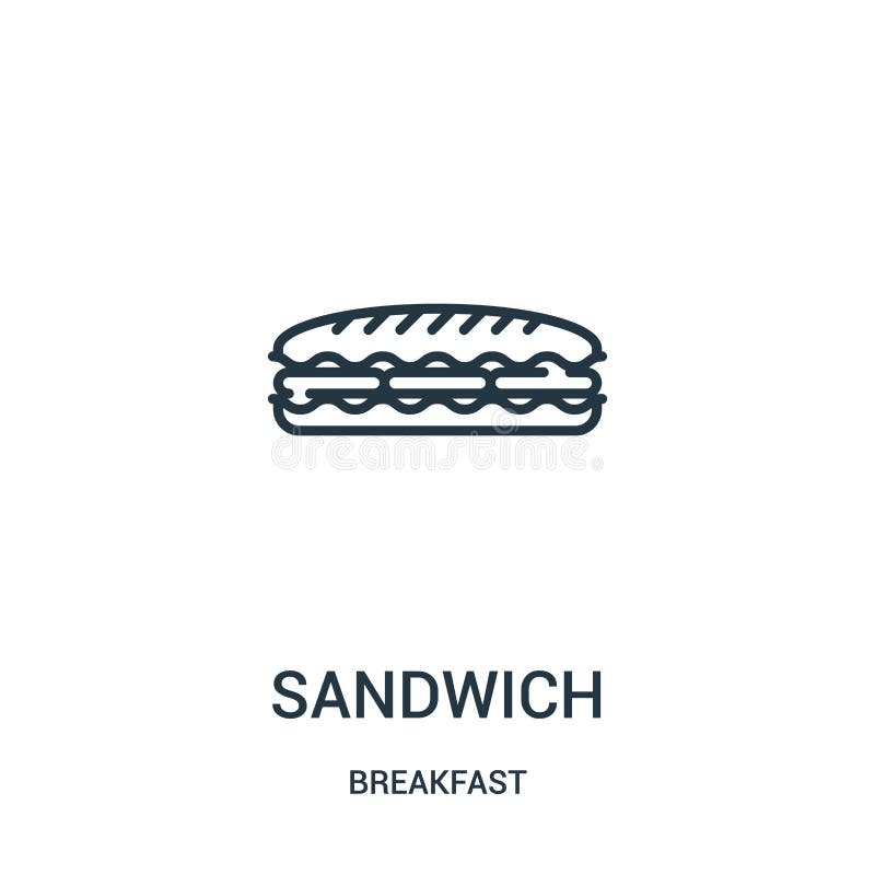 Sandwich Icon Vector from Breakfast Collection. Thin Line Sandwich ...