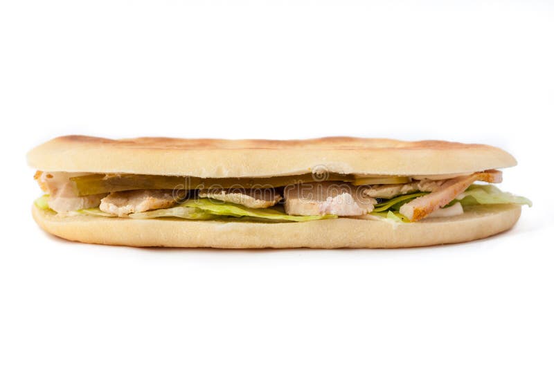 Sub Deli Sandwich Baguette Cheese Side View Isolated Stock Photos ...