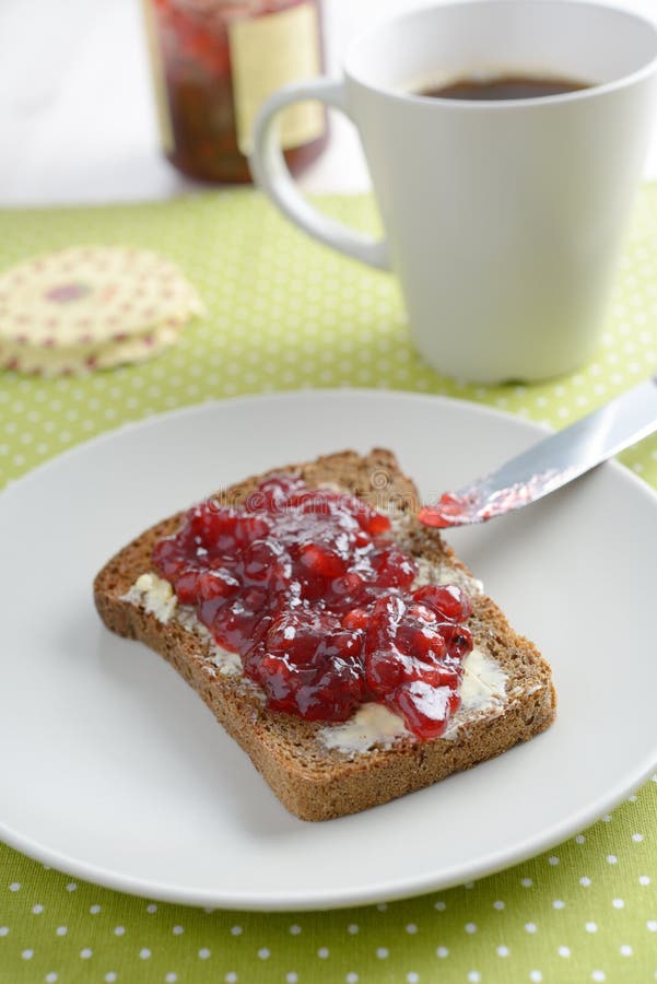 Sandwich with jam stock image. Image of saucer, bread - 29146125