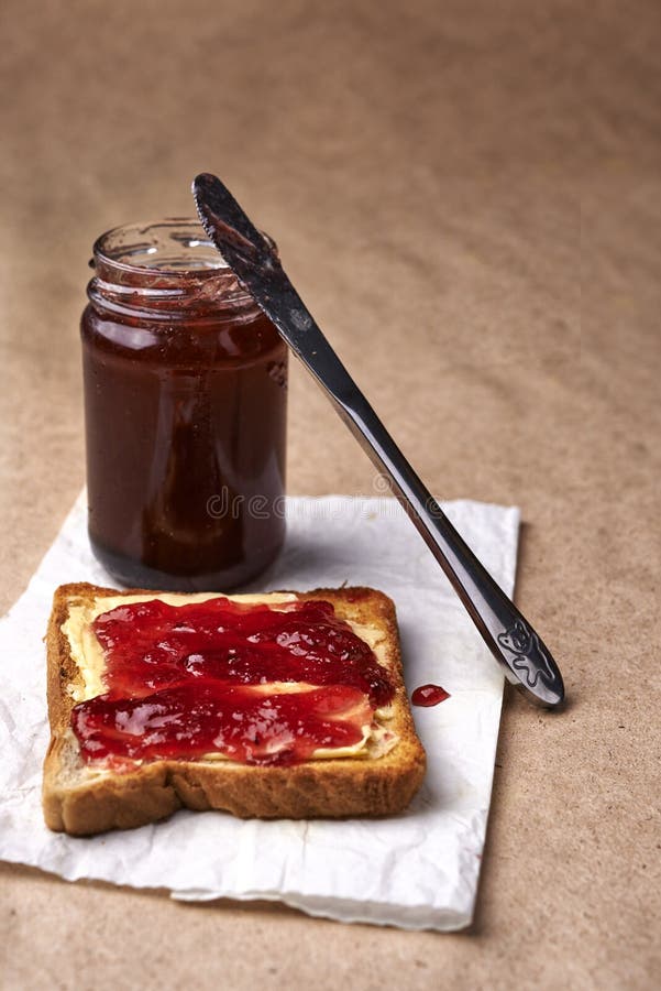 Sandwich with Jam and Butter Stock Photo - Image of marmalade, toast ...