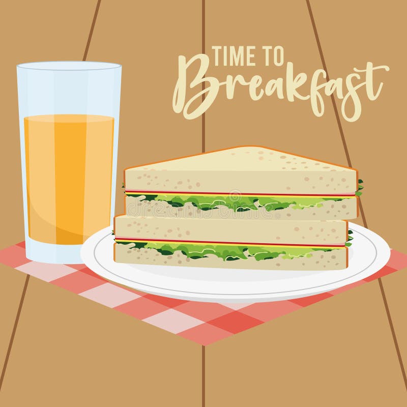 Sandwich and Juice Combo. Vector Stock Illustration - Illustration of ...