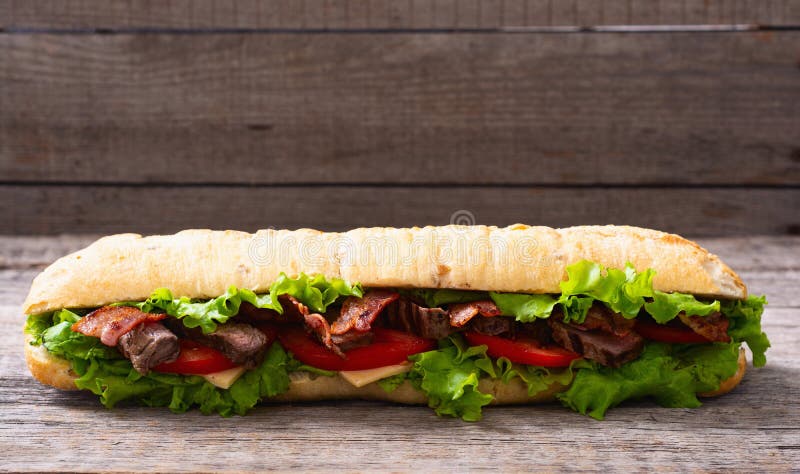 Sandwich with Lattuce Beef Cheese and Tomato Stock Image - Image of ...