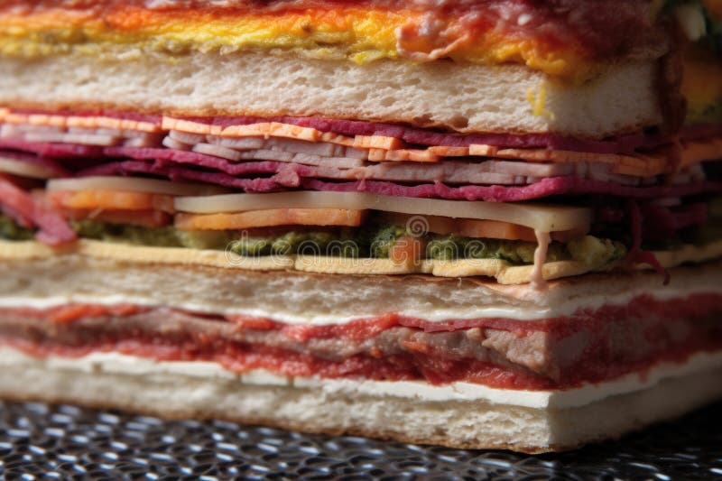 Sandwich Layers Close-up, Showcasing Texture Stock Illustration ...