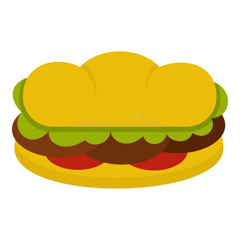 Sandwich with Meat Patties Icon Isolated Stock Vector - Illustration of ...