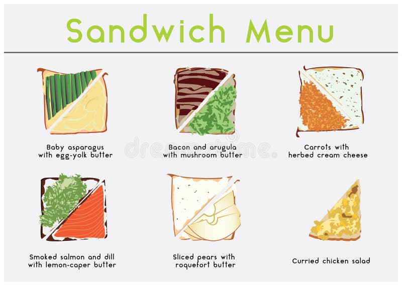 Sandwich Set Menu Restaurant Graphic Design Template Stock Vector ...