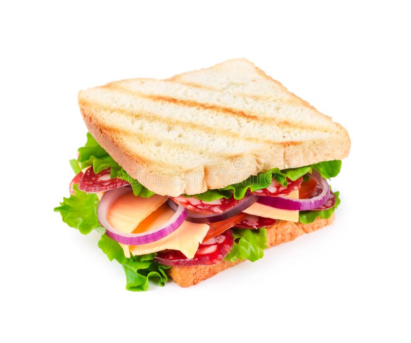 Sandwich mit Wurst stockbild. Bild von zwiebel, mittagessen - 36471313