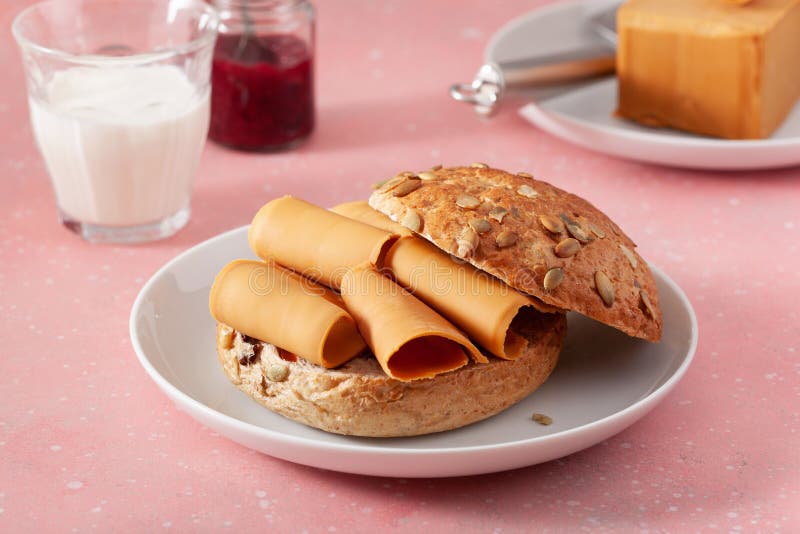 Sandwich with Norwegian Brunost Traditional Brown Cheese Stock Image ...