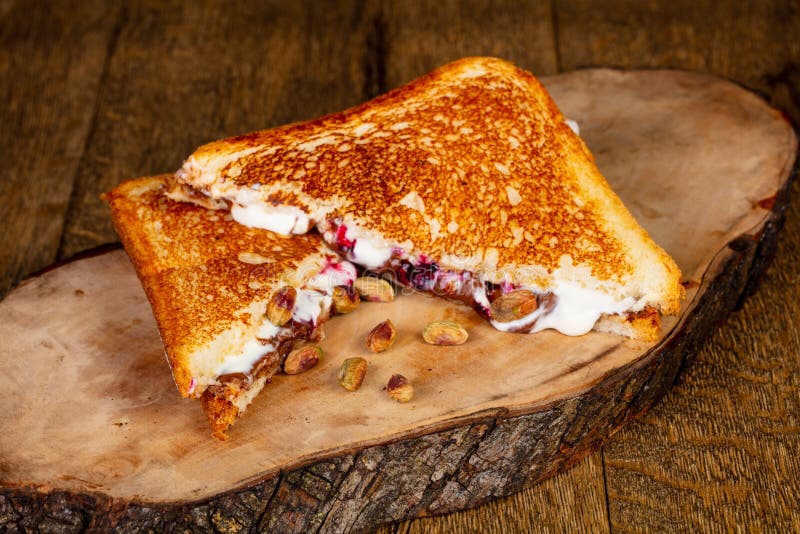 Sandwich with nutella stock image. Image of sandwich - 124400783