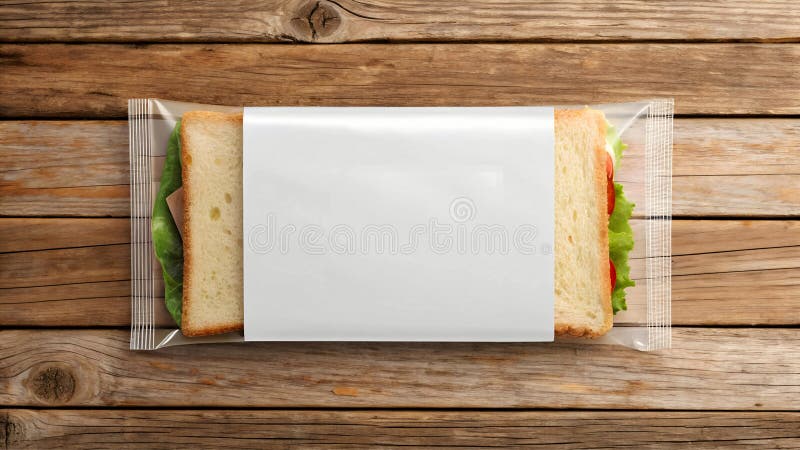 A Sandwich is Packaged in a Clear Plastic Wrapper, Featuring a Blank ...