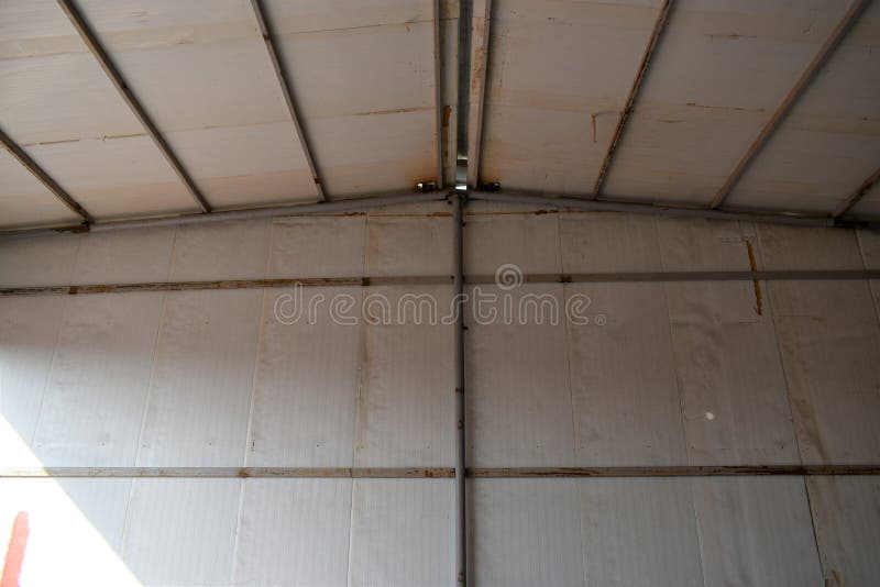Sandwich Panel. Industrial Warehouse Construction and Interior View of ...