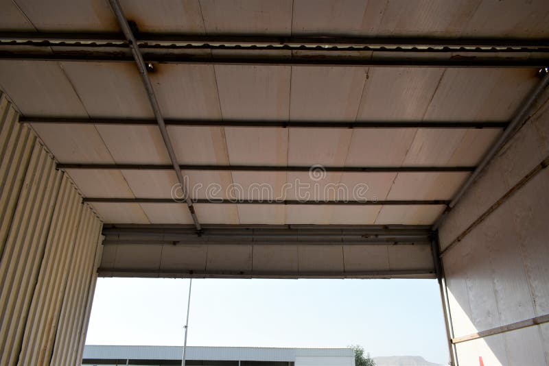 Sandwich Panel. Industrial Warehouse Construction and Outdoor View of ...