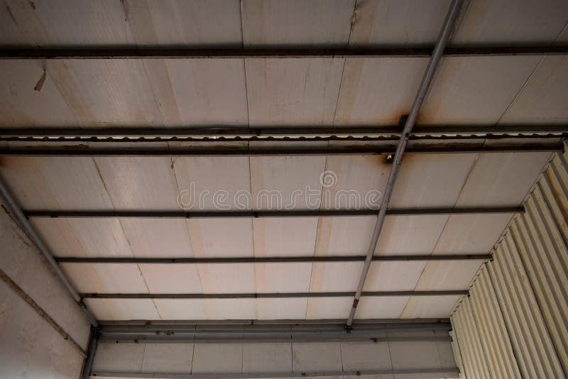 Sandwich Panel. Industrial Warehouse Construction and Interior View of ...