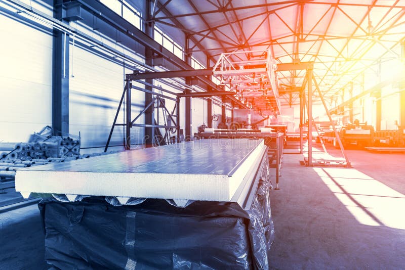 Sandwich Panel or Metal Work Profiling Factory. New Modern Machine Tool ...