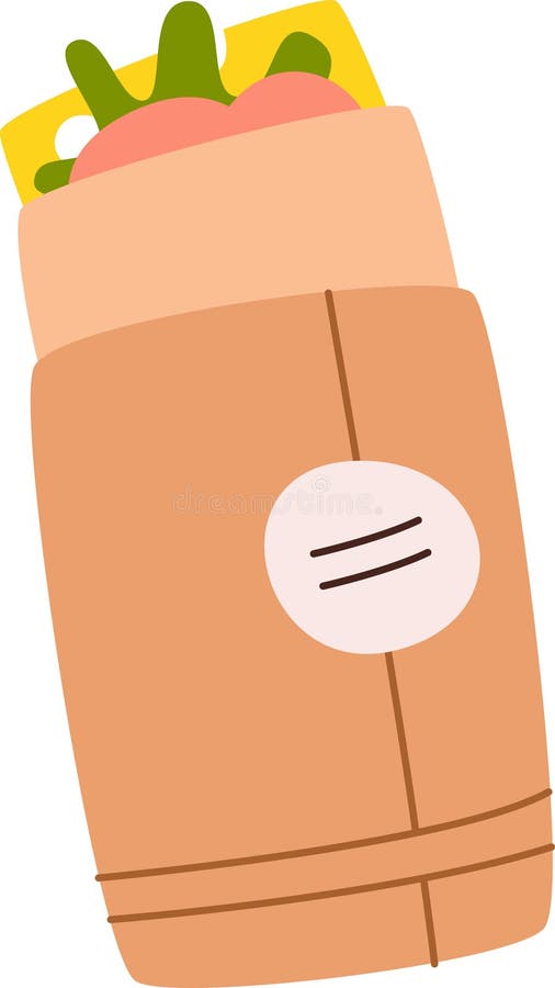 Sandwich in Paper Cover stock vector. Illustration of plate - 328583125