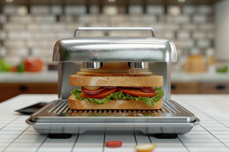 Sandwich Placed Toaster Kitchen Counter Stock Photos - Free & Royalty ...