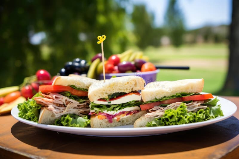 Sandwich Platter at Outdoor Picnic Stock Image - Image of generative ...