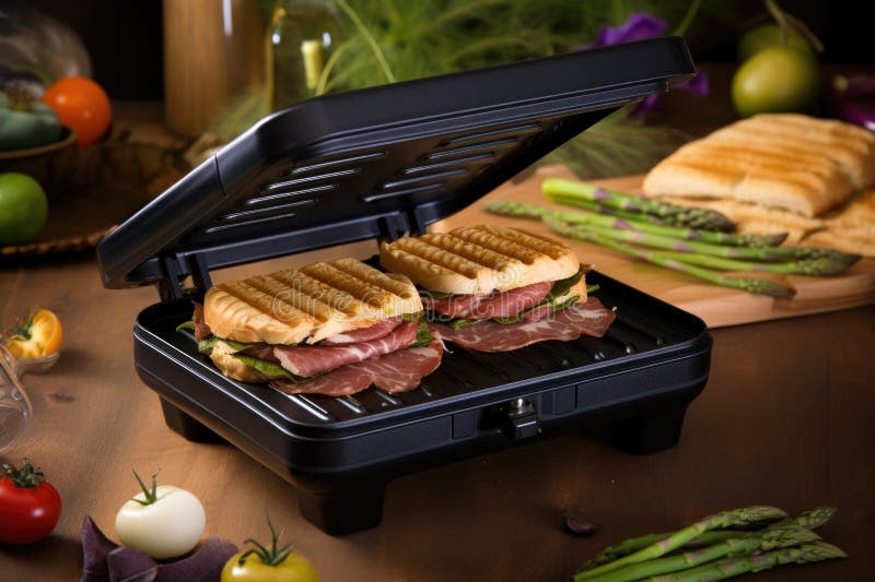 A Sandwich Press or Panini Maker with a Sandwich Inside Stock ...