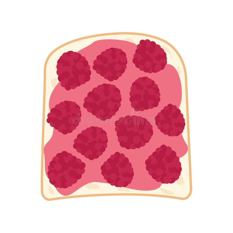 Sandwich with Raspberry Jam and Berries Vector Stock Vector ...
