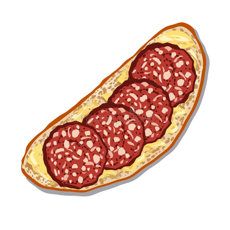 Sandwich with a salami stock vector. Illustration of lunch - 232255232