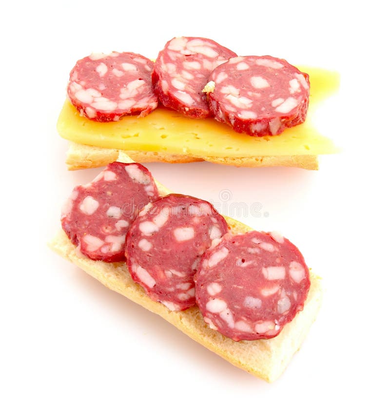 Sandwich with Sausage, Cheese and Bread Stock Image - Image of cheese ...