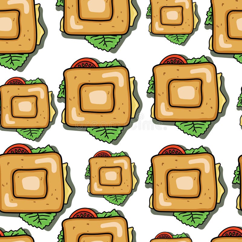 Sandwich Seamless Pattern Vector Illustration Stock Vector ...