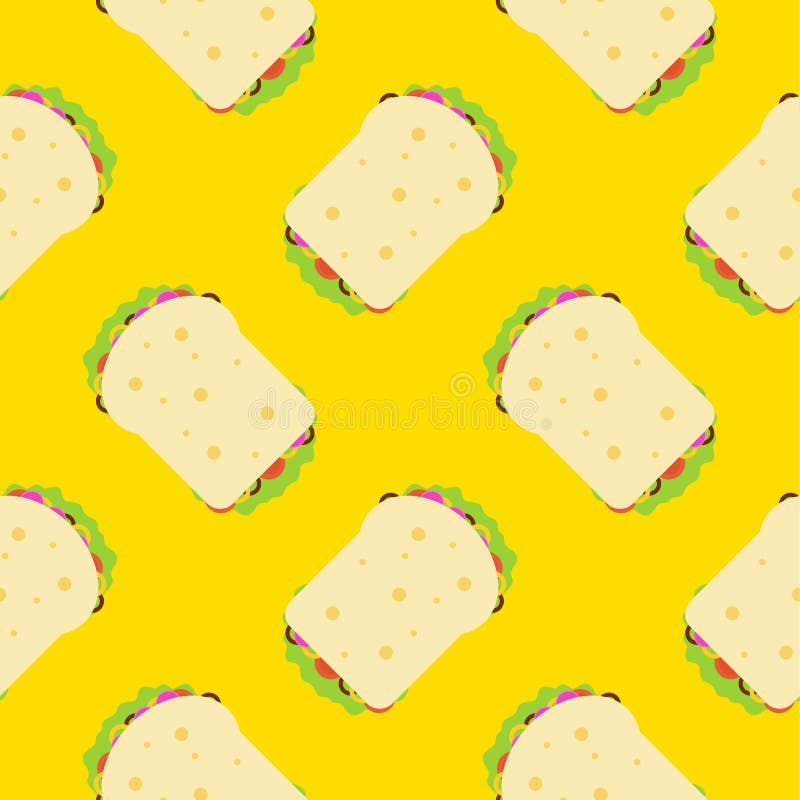 Sandwich Seamless Pattern Vector Illustration Stock Vector ...