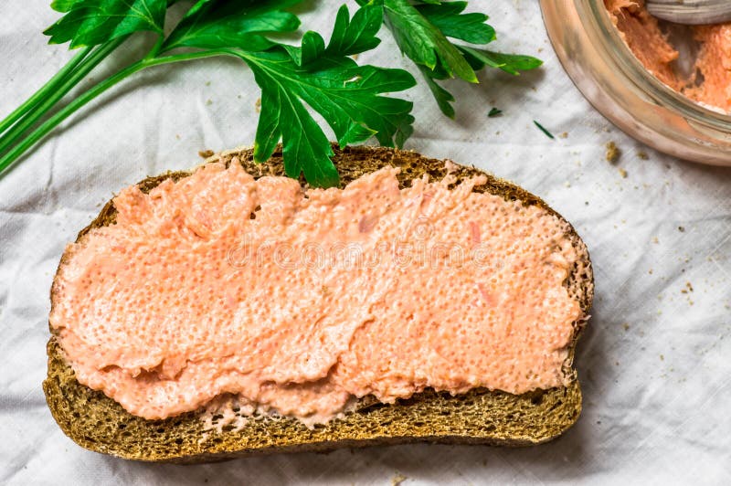 Sandwich Smoked Roe Cream Paste Stock Image - Image of appetizer ...