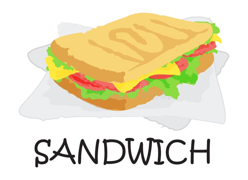 Sandwich sticker stock vector. Illustration of american - 96032832