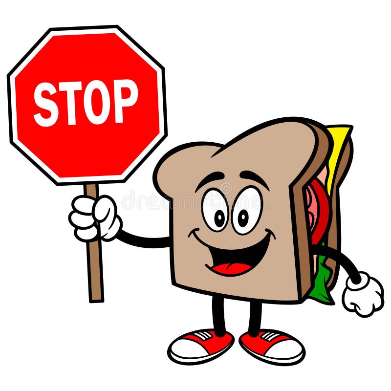Sandwich with a Stop Sign stock vector. Illustration of traffic - 71019932