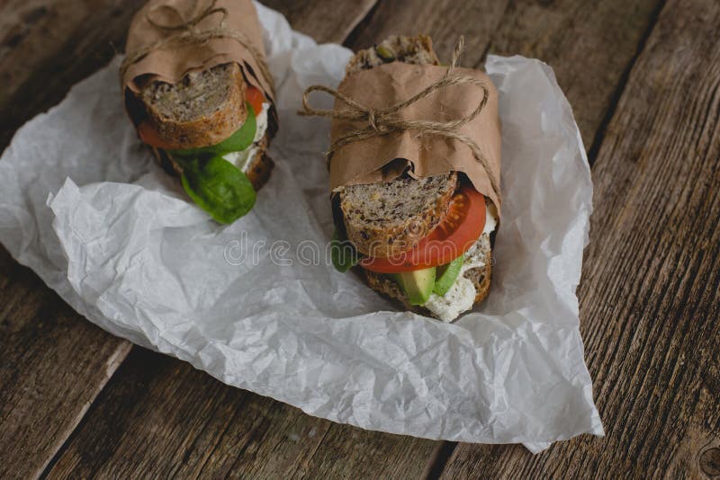 Sandwich on the table stock image. Image of leaf, close - 46972305