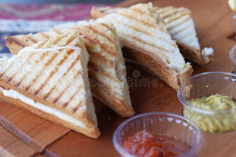 Sandwich or Toast with Toasted Bread Slices, Stock Image - Image of ...