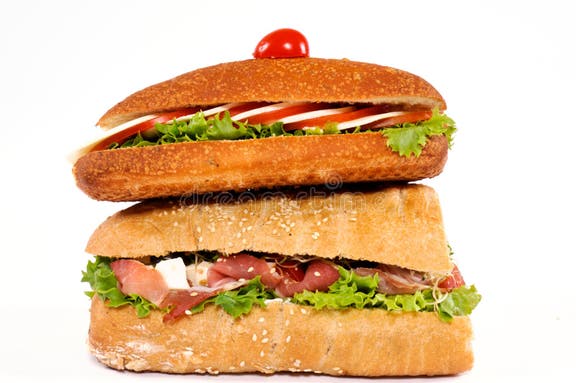 Sandwich tower stock photo. Image of prsuta, lettuce - 27247606