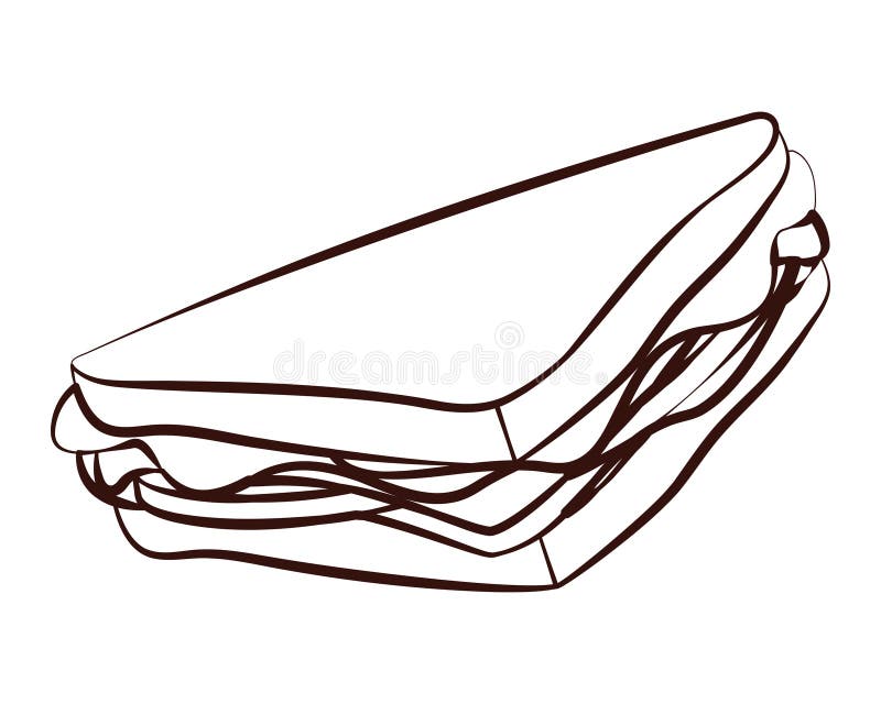 Sandwich Triangle Outline. Vector Stock Vector - Illustration of lunch ...