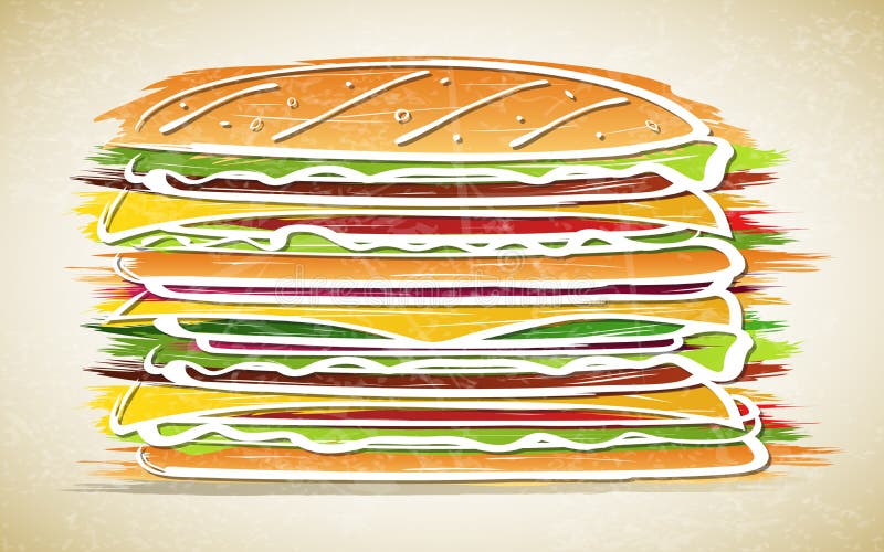 Sandwich Poster in Vintage Style. Stock Vector - Illustration of menu ...