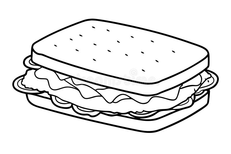 Sandwich Vector Illustration and Line Art Format Stock Illustration ...