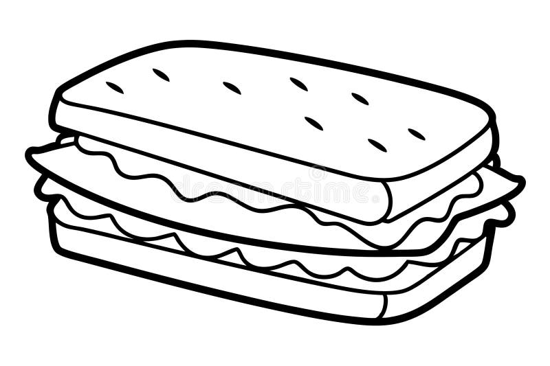 Sandwich Vector Illustration and Line Art Graphics Stock Illustration ...