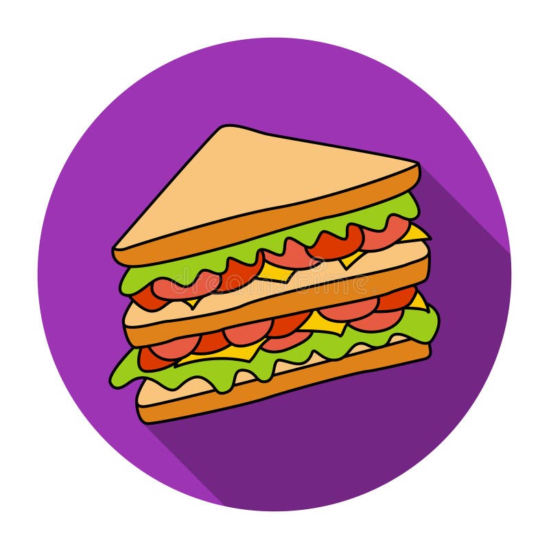 Sandwich vectorpictogram vector illustratie. Illustration of snel ...