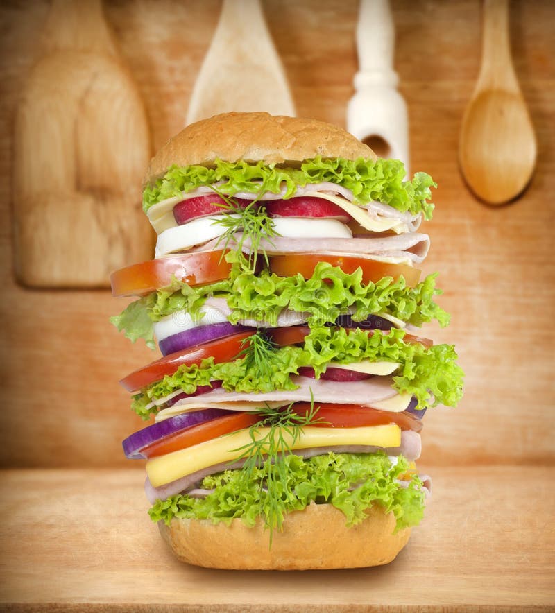 Sandwich very big stock image. Image of catering, meat - 28056949