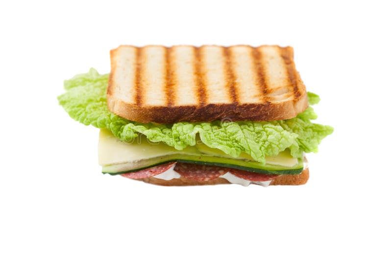 Sandwich on a White Background Stock Image - Image of nutrition, meat ...